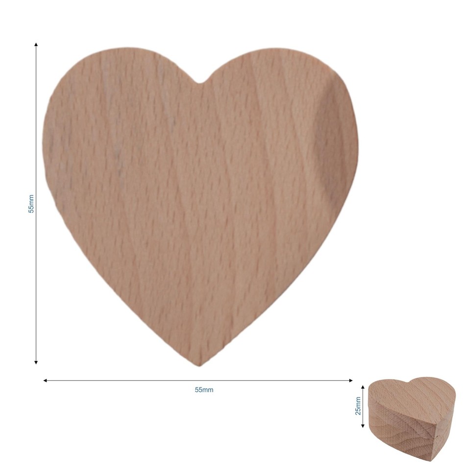 Plain Wooden Heart Shaped Ring |5.5x5.5x2.5cm| Jewellery Mini Storage ...