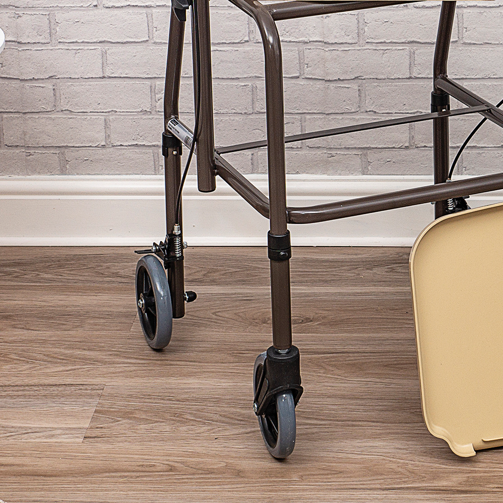 Adjustable Mobility Trolley Hand Brakes Walker Indoor Kitchen 4 Wheels ...