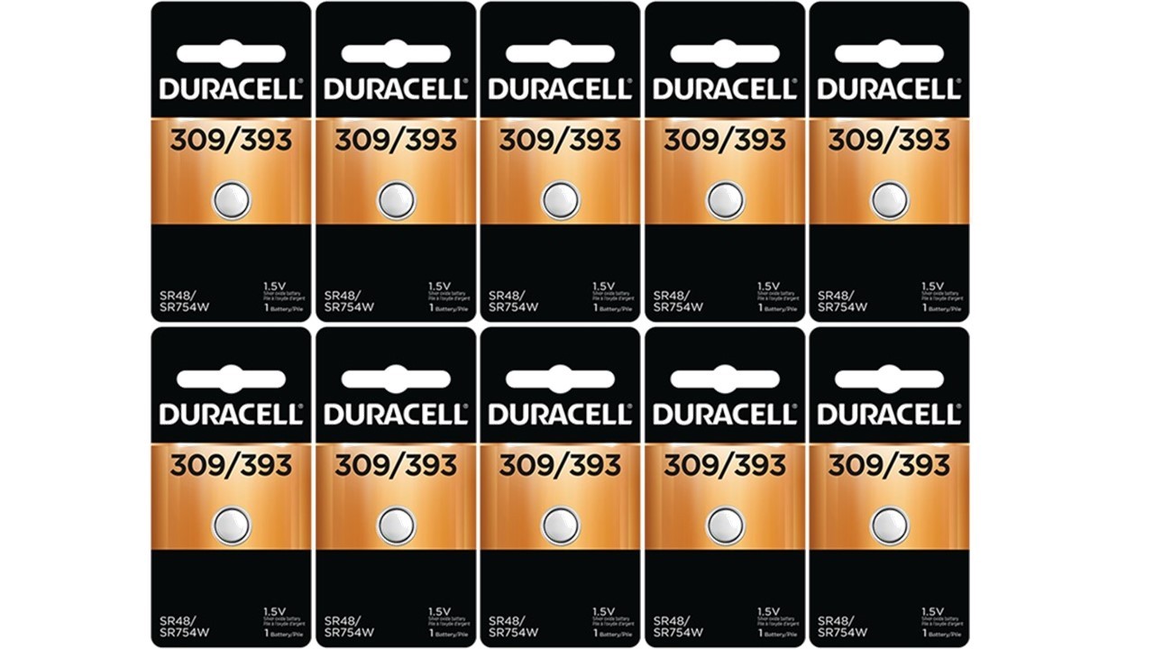 10 309/393 Duracell Silver Oxide Batteries (G5, SR48, G5A, SR754 ...