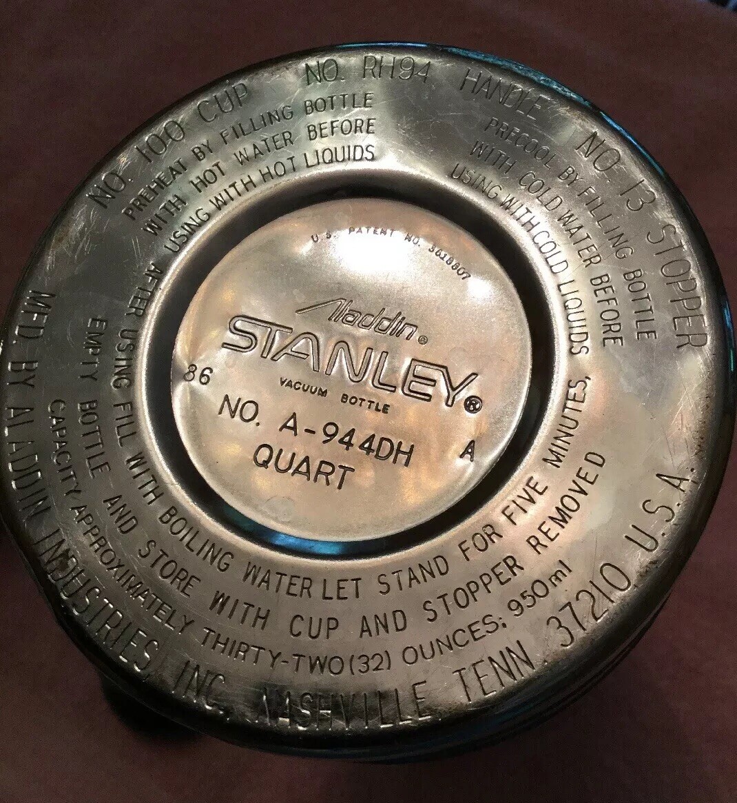 Vintage Aladdin STANLEY Thermos with Handle A-944DH 1 Quart w/Pour-Thru ...