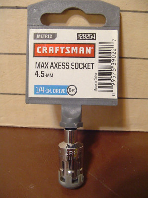 NEW Craftsman Max Axess 4.5mm Pass Through Socket 29254 1/4" Drive 6 ...