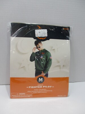 Fighter Pilot Costume Mens Medium Green Jacket Sunglasses Hyde Eek ...