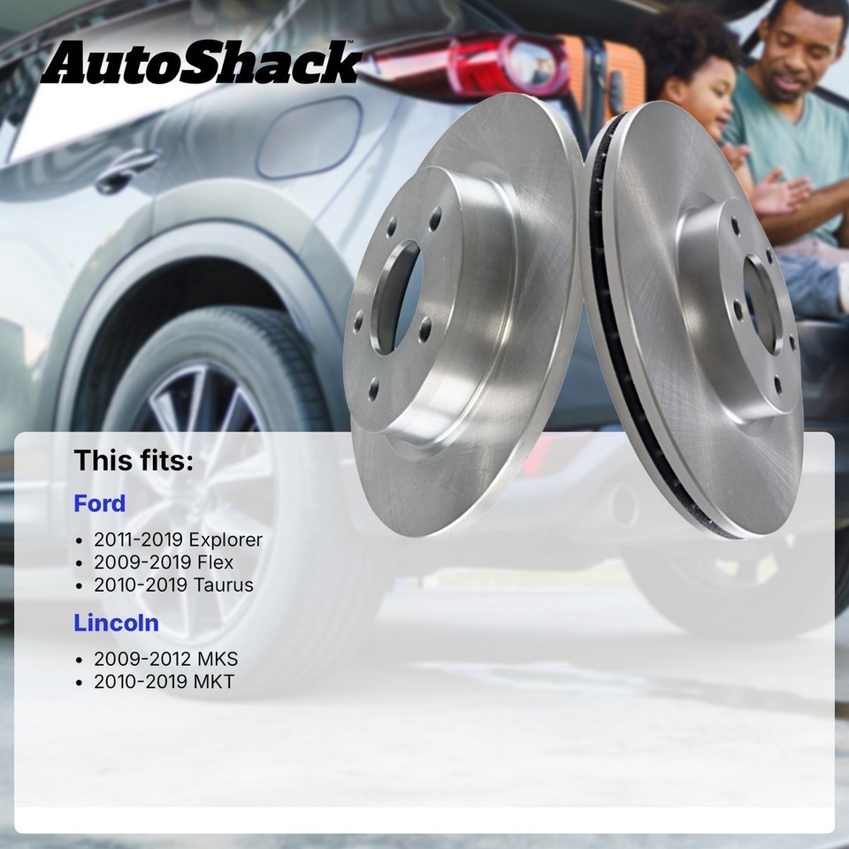 Front Brake Rotors Pair for Ford Explorer Taurus Flex Lincoln MKS MKT 3 ...