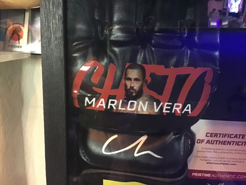 Autographed Marlon Vera UFC boxing glove in shadow box | eBay