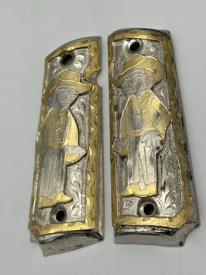 1911 45 38 Super Colt Gold Gun Pistol Grip Cachas CHAPEADO DE ORO | eBay