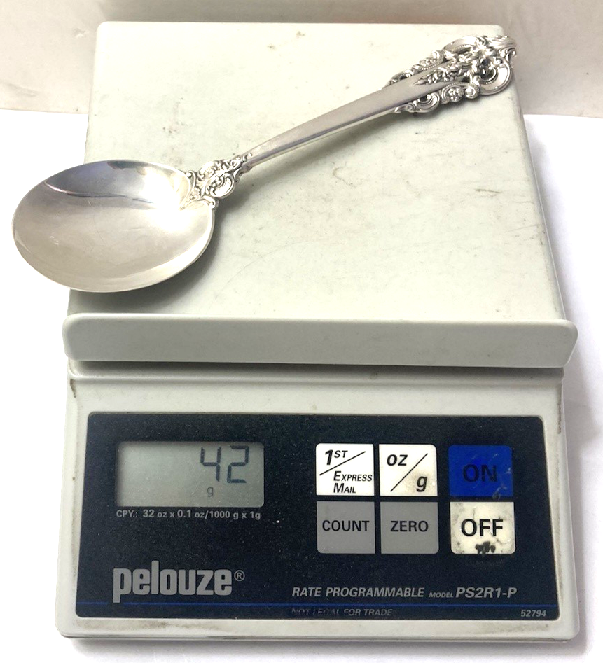 Vintage Wallace Sterling Silver "Grande Baroque" Soup Spoon (1.5 Oz -42 ...