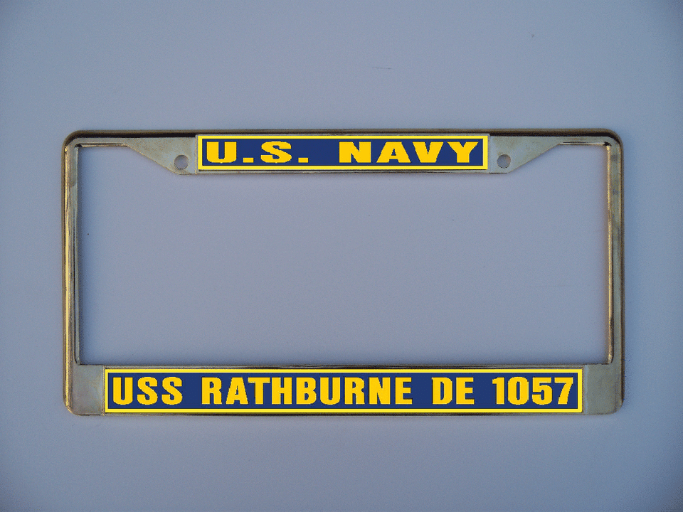 USS RATHBURNE DE 1057 FF 1057 License Plate Frame USN Military U S Navy ...