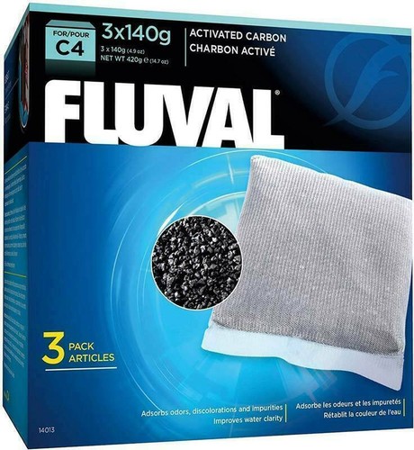 Fluval C4 Activated Carbon - 3 x 140g Pack - C4 Hang on Filter Media ...