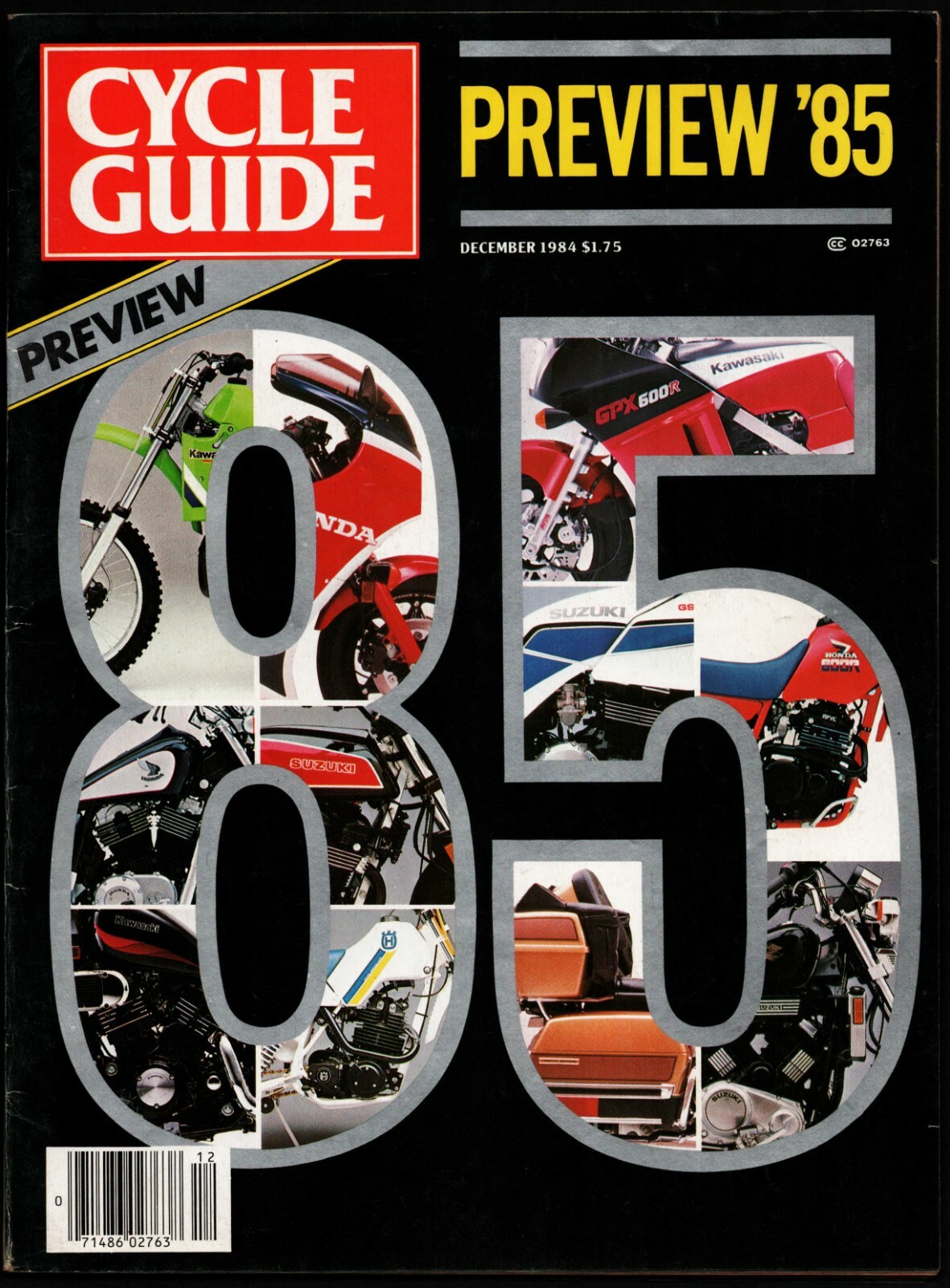 DECEMBER 1984 CYCLE GUIDE MAGAZINE, YAMAHA XT250, SUZUKI GV700GL MADURA ...