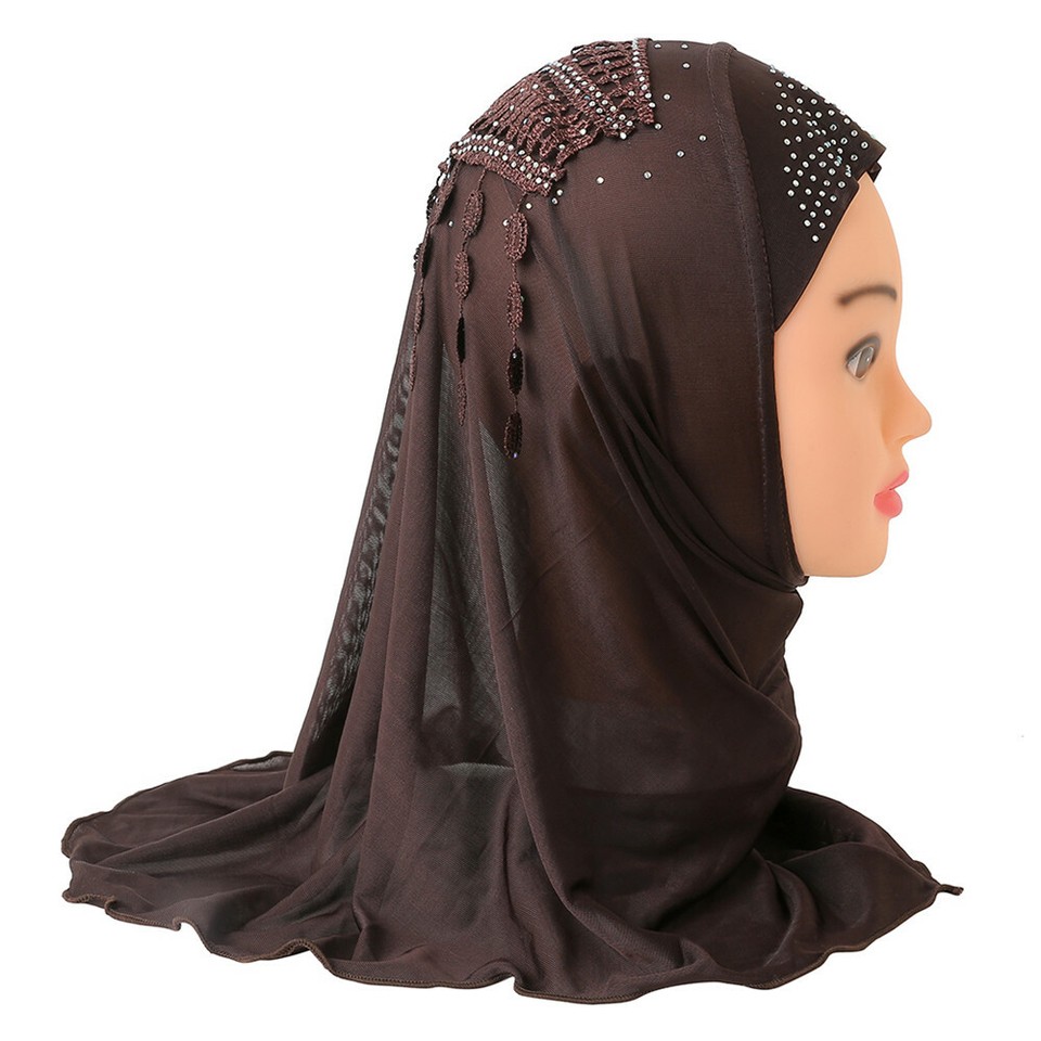 2-6Y Muslim Kids Girls All Cover Hijab Scarf Islamic Ramadan Headwear ...