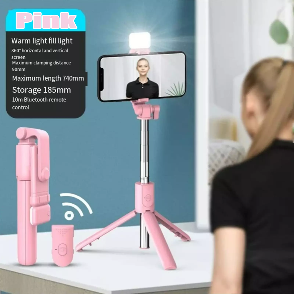Selfie Stick Tripod Remote Desktop Stand Cell Phone Holder For iPhone ...