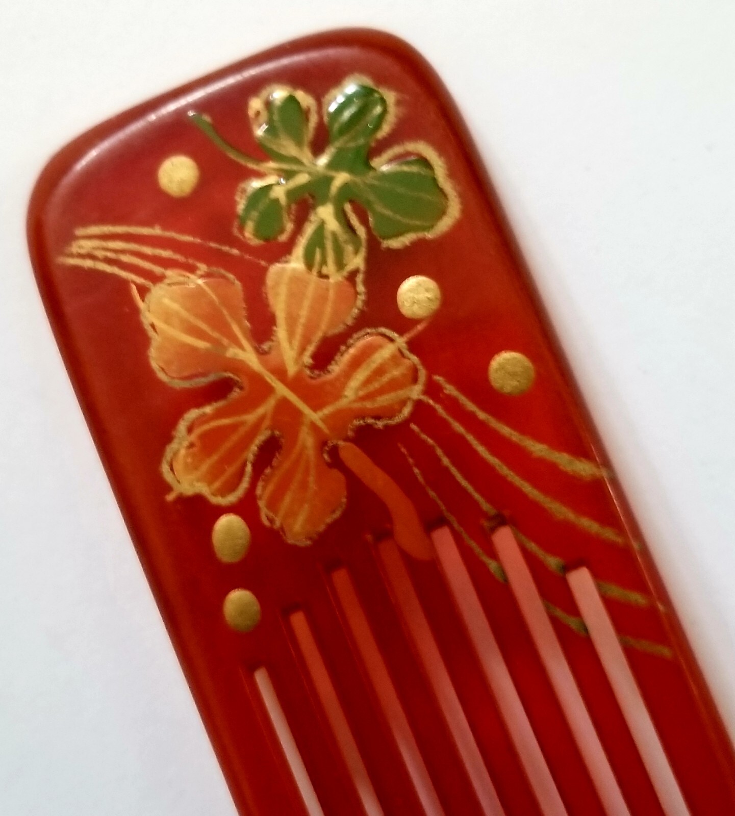 Vintage 1970's Hawaiian Hand Painted Hair Comb Access… - Gem