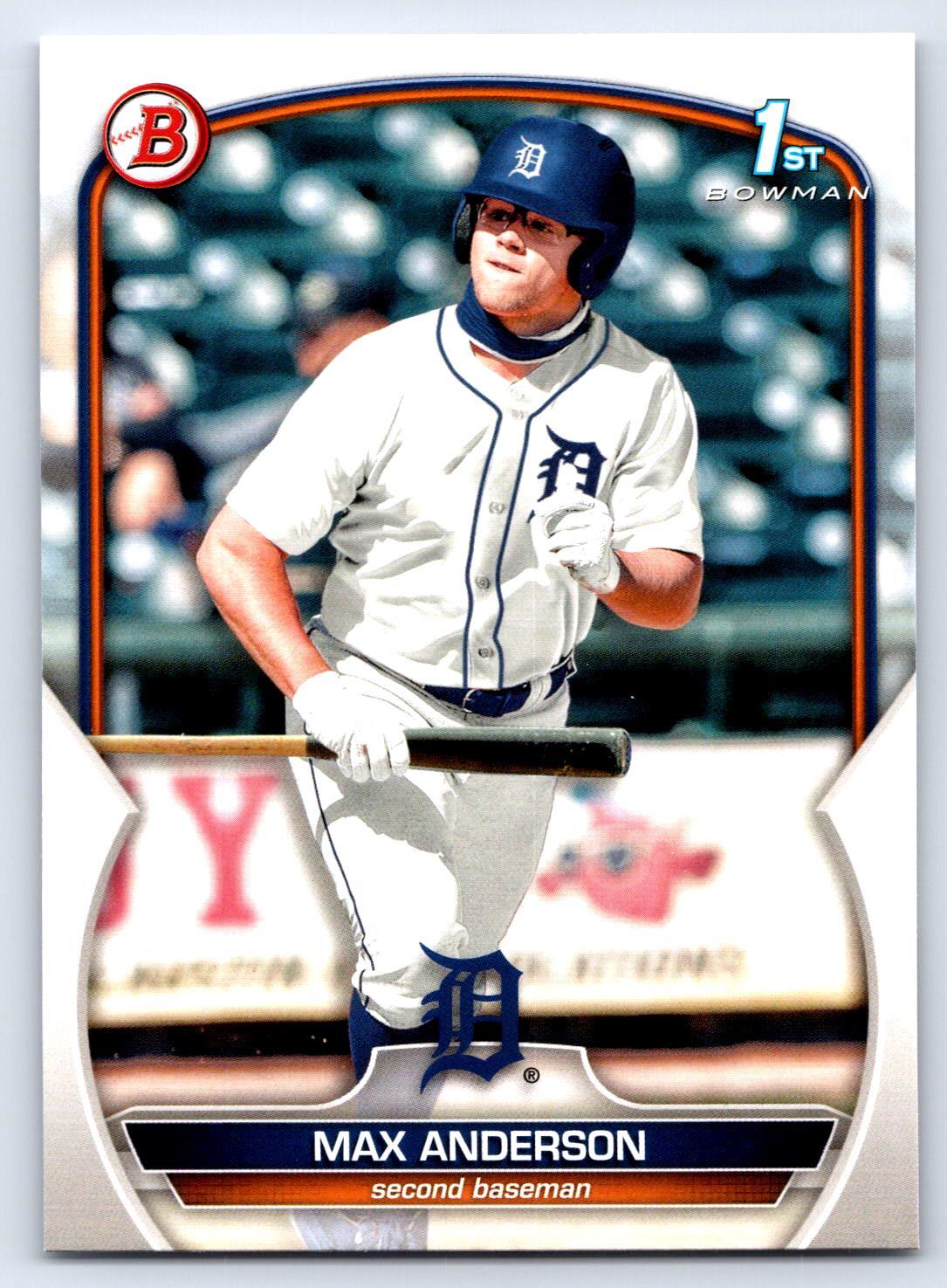 2023 1st Bowman Draft #BD-144 Max Anderson Detroit Tigers Baseball Card ...