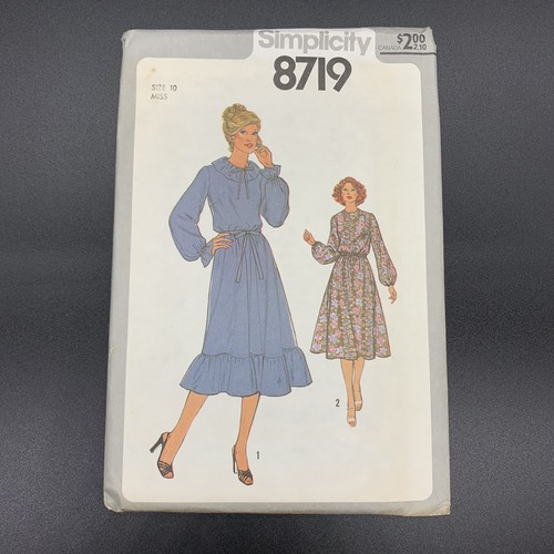 Simplicity Vintage Sewing Pattern #8719 Misses Dress and Tie Belt Size ...