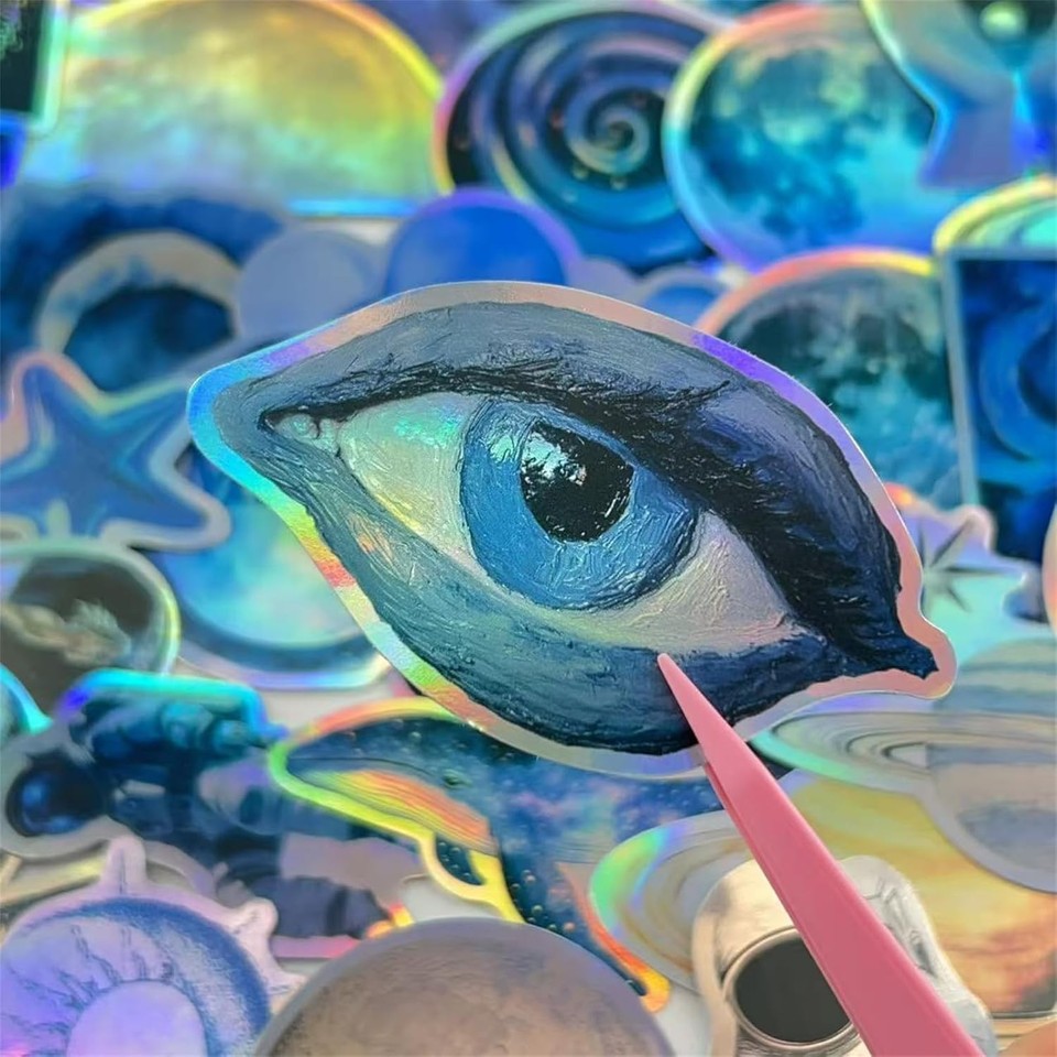 50PCS Holographic Space Stickers, Glitter NASA Stickers for ...