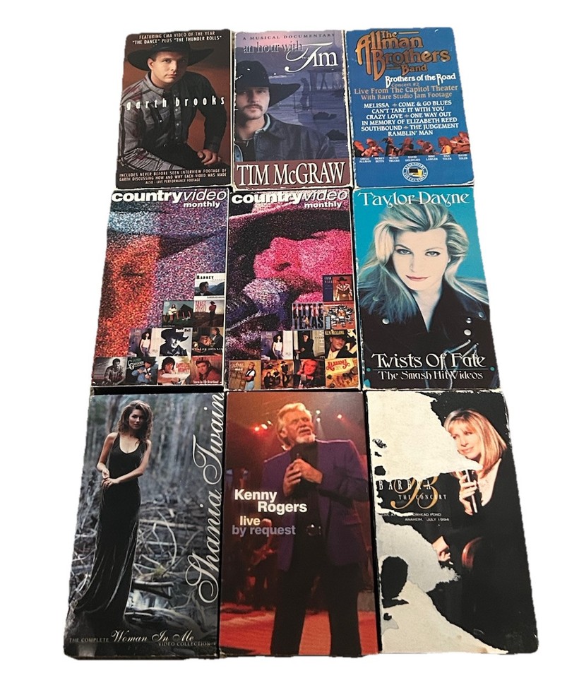 Country Music VHS Tape Lot - Tim Mcgraw Garth Brooks Video Monthly ...