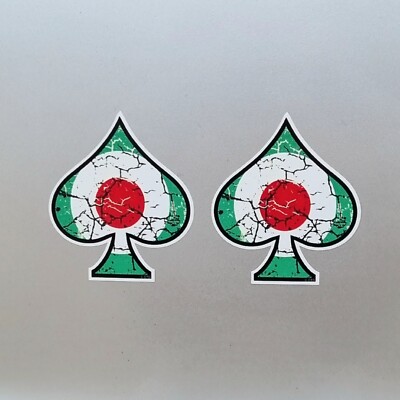 2x Distressed Italian MOD Target Ace of Spades Vinyl Sticker For Car ...
