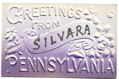 Greetings Silvara Pennsylvania c1910 Purple White Embossed Vintage ...