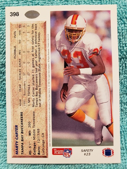 1992 Upper Deck - #398 Marty Carter (RC) for sale online | eBay