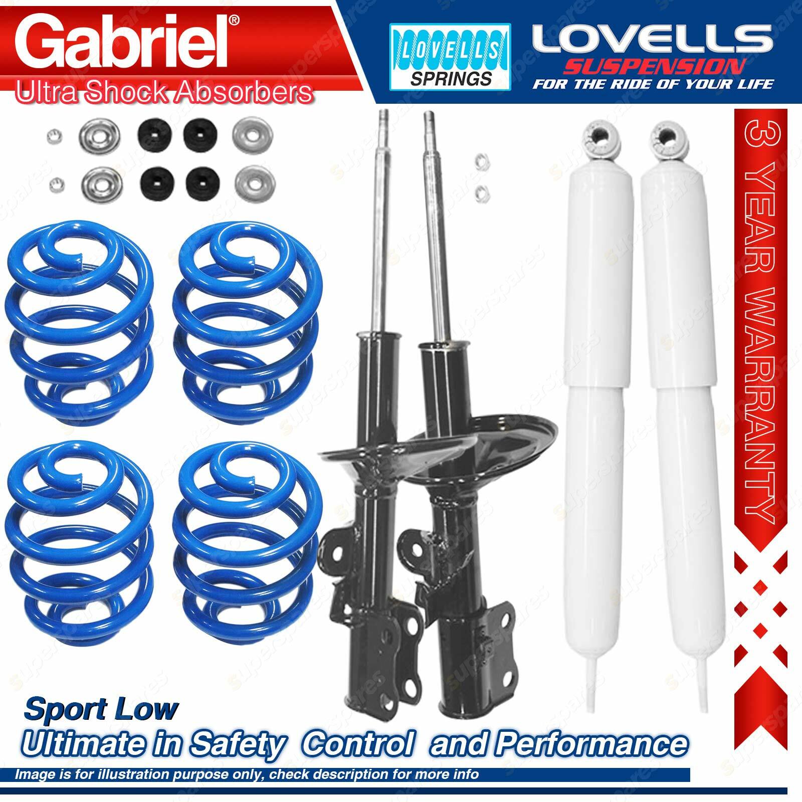 F + R Sport Low Gabriel Ultra Shocks Coil Springs for Toyota Tarago ...