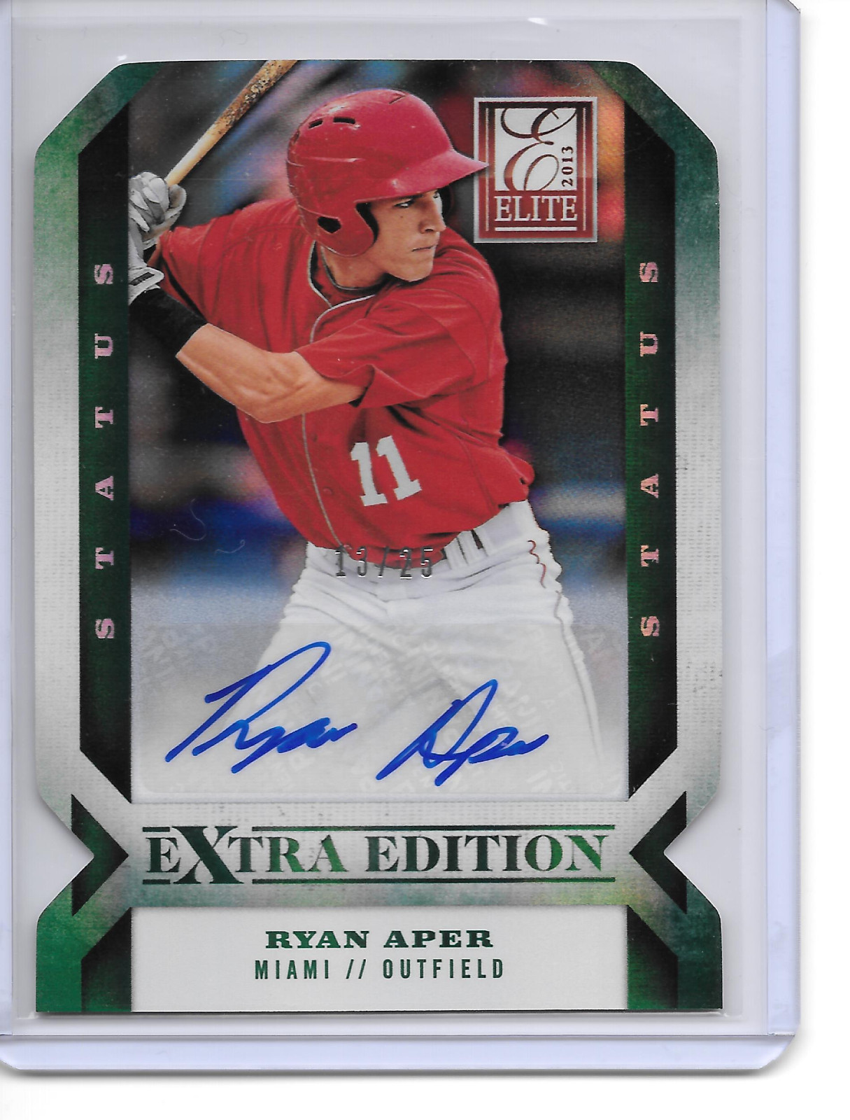 2013 Elite Extra Edition RYAN APER EMERALD DIE-CUT AUTO RC SP #13/25 ...