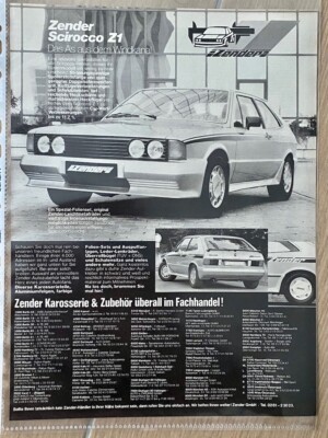 Zender VW Scirocco Z1 Oldtimer Original Vintage Werbung 1981 Reklame ...