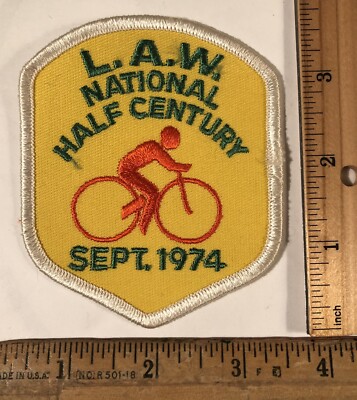 Vintage LAW 1974 National Half Century Patch Bike Club League American ...