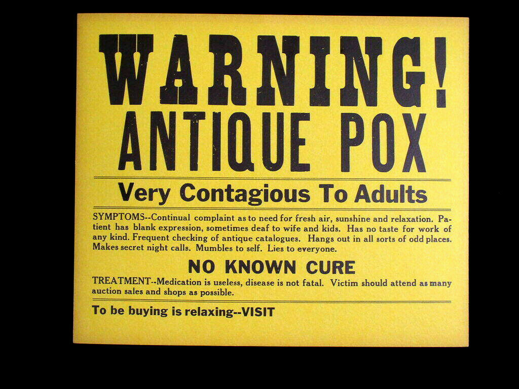 WARNING! ANTIQUE POX VERY CONTAGIOUS TO ADULTS NO KNOWN CURE CARDBOARD ...