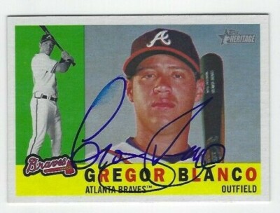 Gregor Blanco Autographed 2009 Topps Heritage Signed Card #158 Atlanta ...