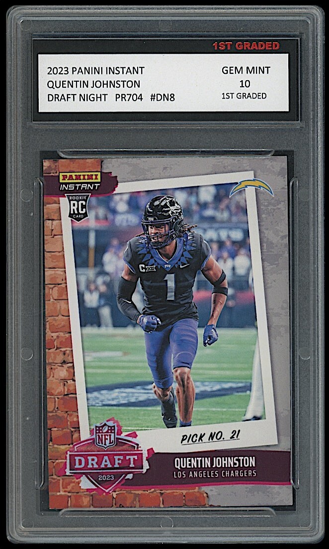 QUENTIN JOHNSON 2023 PANINI INSTANT DRAFT NIGHT 1ST GRADED 10 ROOKIE ...