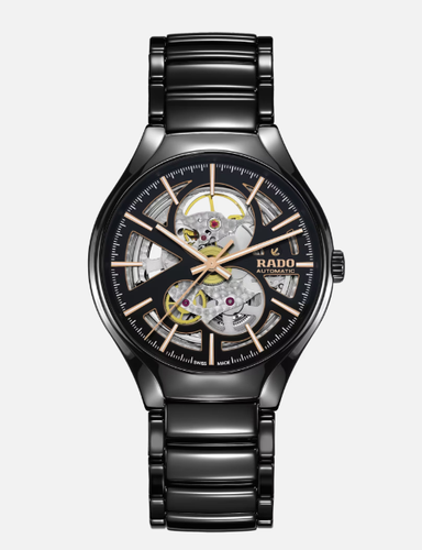 Rado True Round Automatic Open Heart High Tech Ceramic Men's Watch ...