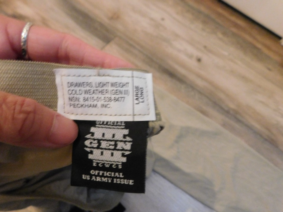 US ARMY POLARTEC G III LIGHT-WEIGHT COLD WEATHER DRAWERS SIZE LARGE ...