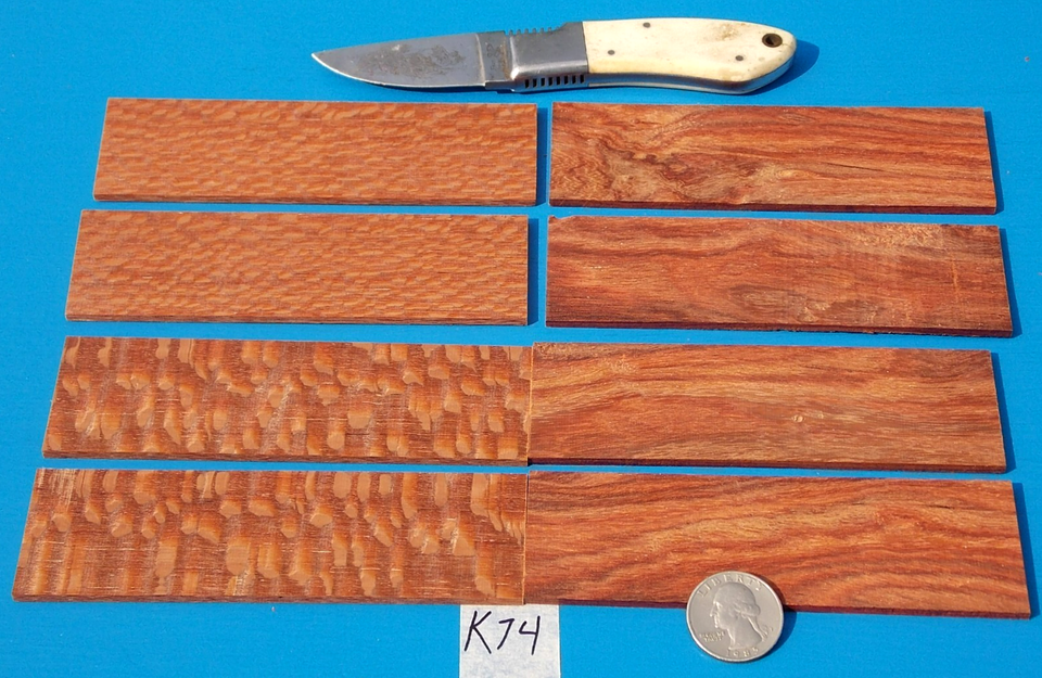 LEOPARDWOOD & TULIP POCKET KNIFE SCALES~8 PIECES CUT-OFF SMALL EXOTIC ...