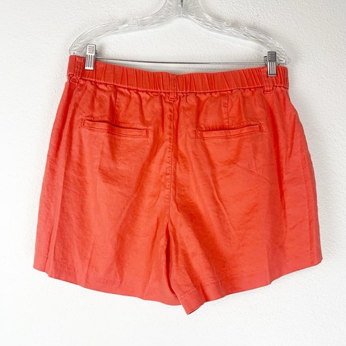 Liverpool Shorts Womens 12/31 Linen Hot Coral High Rise Stretch Beach ...