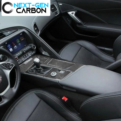 2014-2019 Chevy Corvette C7 Glossy Real Carbon Fiber Center Console ...