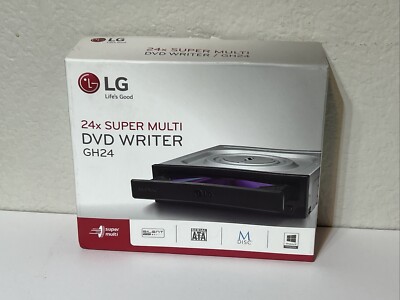 LG DVDRW 24x SATA Optical Drive Black GH24 GH24NSB0 DVD Writer Open Box ...