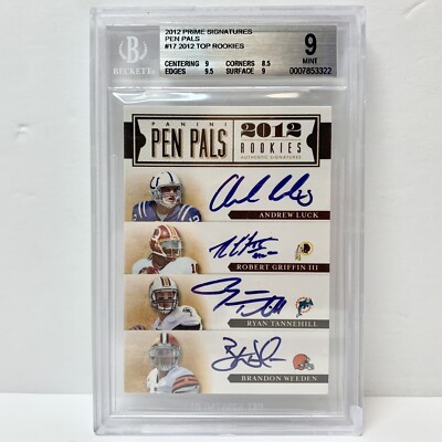 2012 Panini Prime Signatures Pen Pals Top Rookies #17 Beckett 9 Mint ...