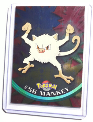 NM Pokemon #56 MANKEY 1999 TOPPS TV Animation Rare Holo Foil | eBay