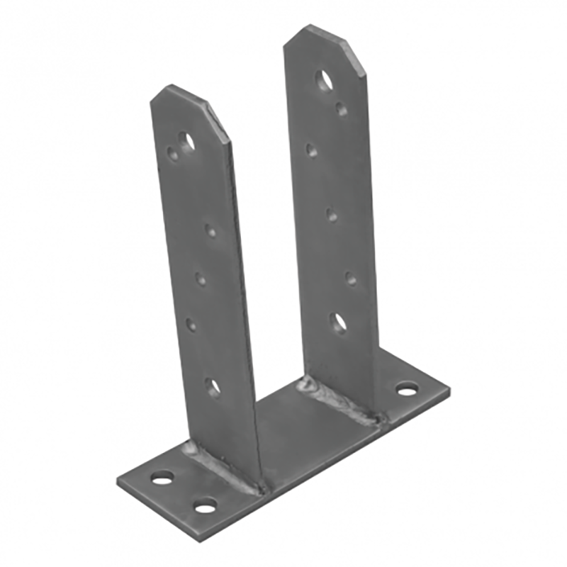 Bolt down u shape post support base screwed to concrete type tt 70 ...