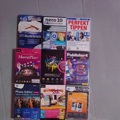 9x PC Software Computer Programme Media Monkey, Scrapbook, Photo Editor ...