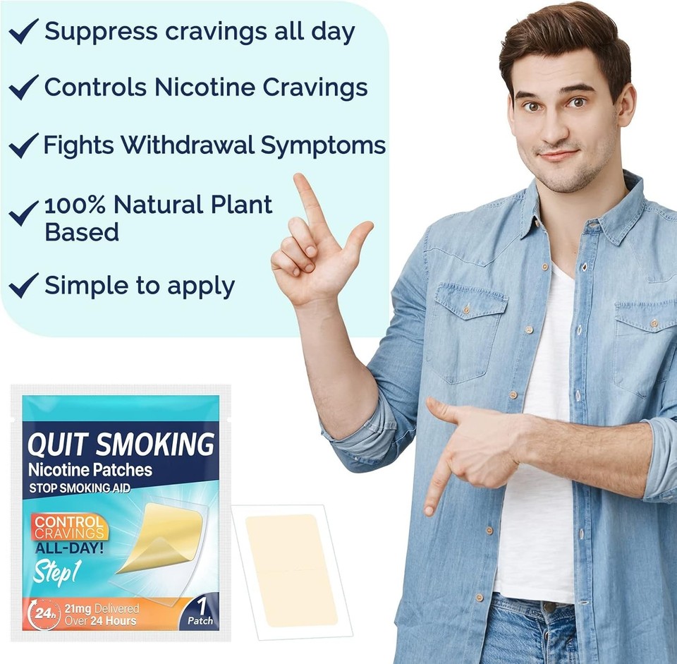 Quit Smoking Nicotine Patches, 30 Patches, 21mg Step 1 Stop Smoking ...