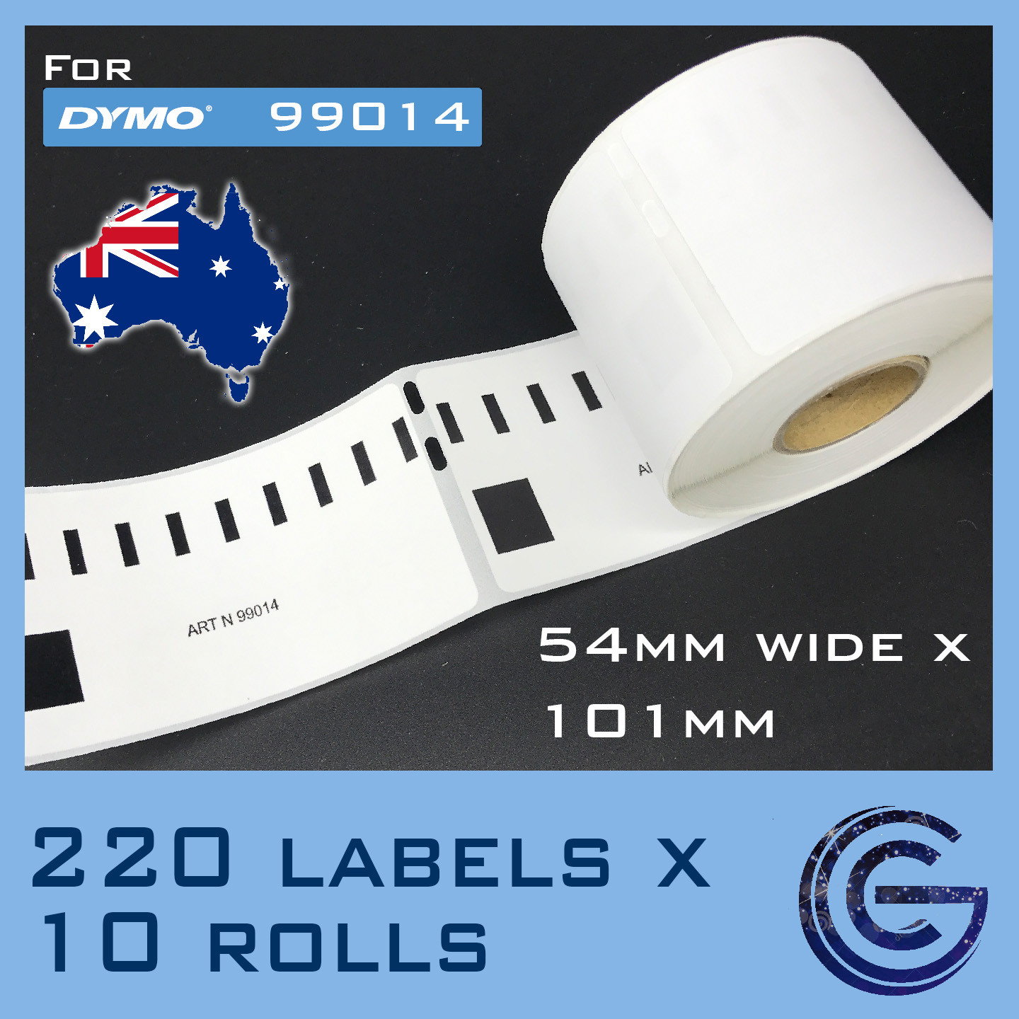 Sticker Label 99014 for Dymo 54mm x 101mm - 220 pcs - 10 Rolls Dymo ...