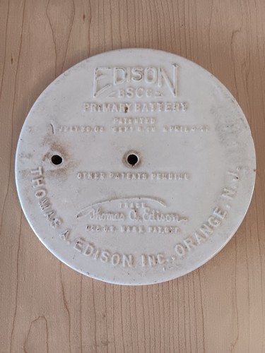 Vintage EDISON BSCO Primary Battery Ceramic Cover/Lid | eBay