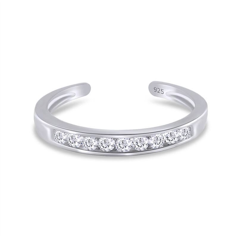 Toe Ring Channel Set Round Cut Cubic Zirconia 14K Gold Plated | eBay