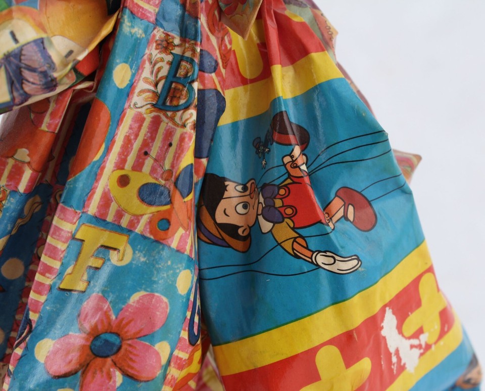 Vintage Paper Mache Clown With Cartoon Characters on Outfit - 13 1/2" H ...