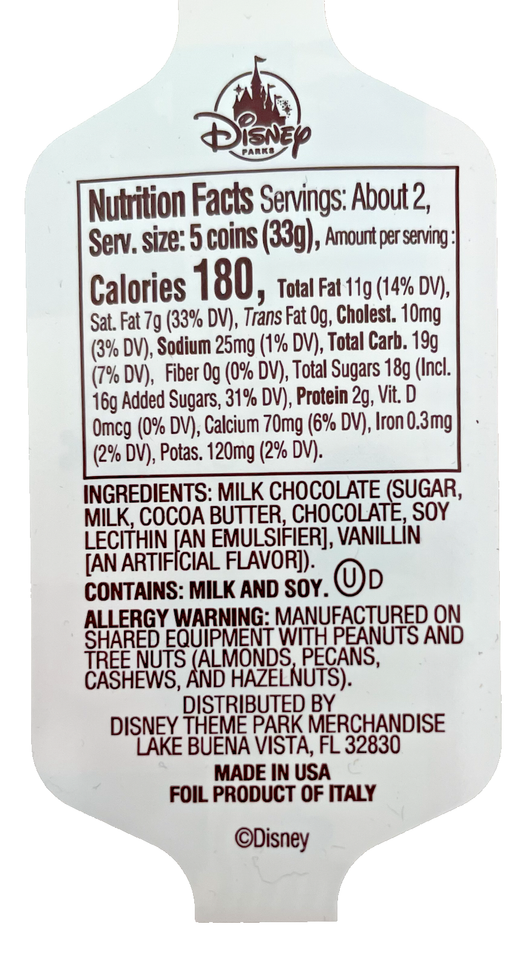 Disney Parks Chocolate Favorites Milk Chocolate Coins 2.2oz - 10 ...