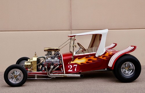 1927 Ford a Roadster Model T Bucket V8 350 Chevy Kit Car Replica Brass ...