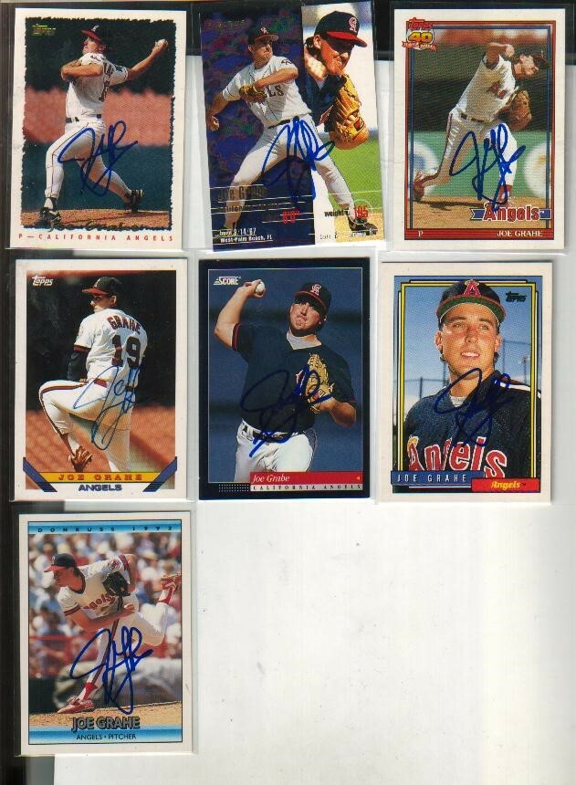 (7) Joe Grahe Autographed Baseball Cards ALL DIFFERENT Angels | eBay