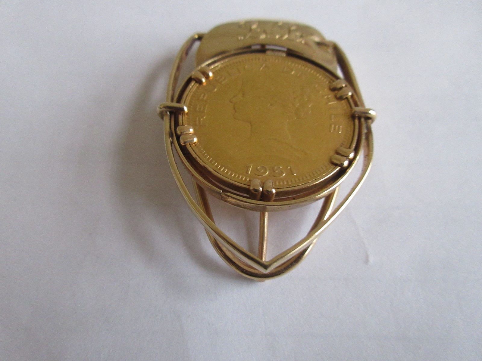 1951 , Chile , 100 Pesos Gold , Money Clip , Rare / Antique Collectible ...