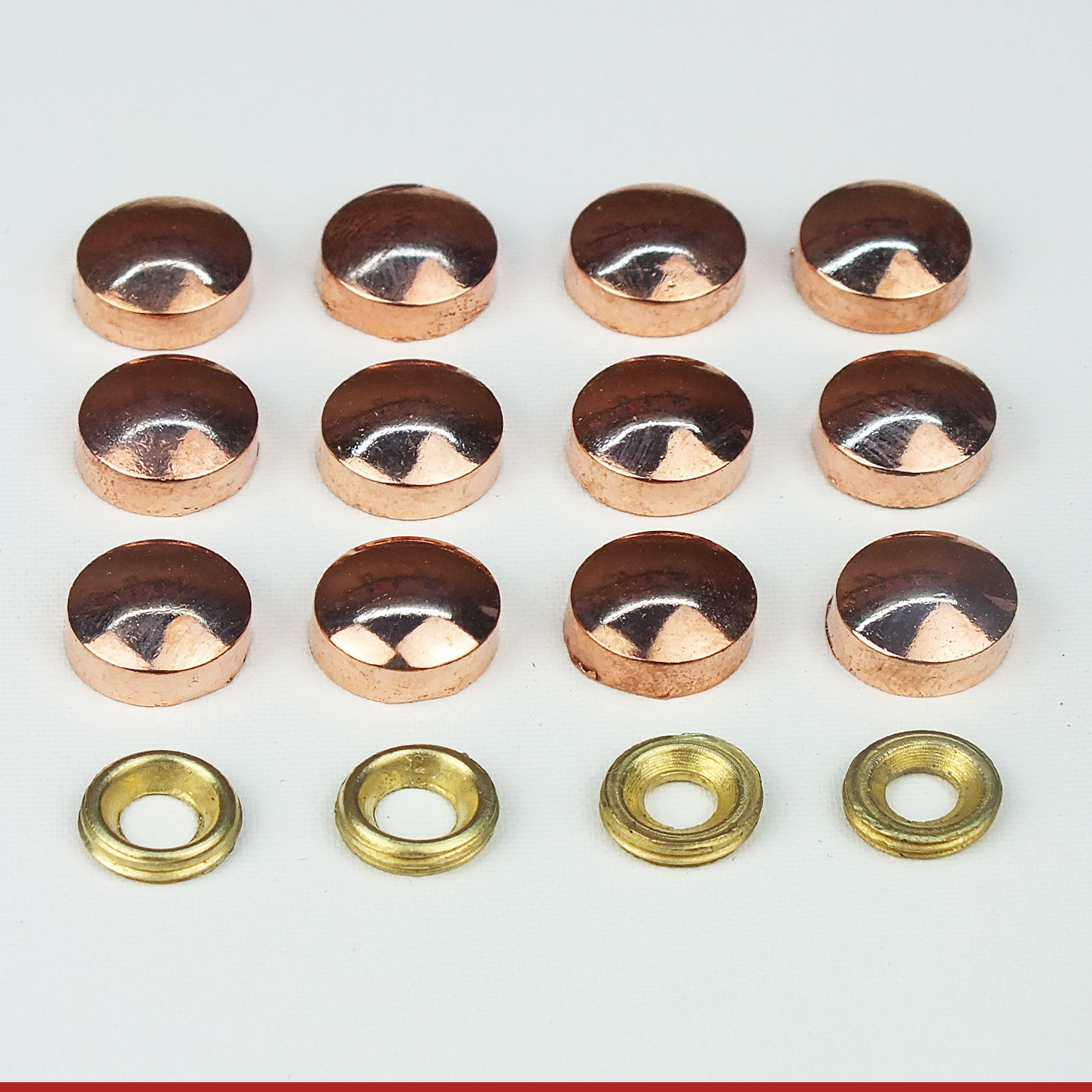 COPPER DECORATIVE DOME ELECTROPLATED MIRROR SCREW CAPS THREADED ...